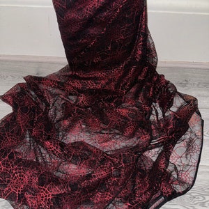 Black Red Spiderweb Fishnet Mesh/net Fabric 58'' PRICE PER METER - Etsy