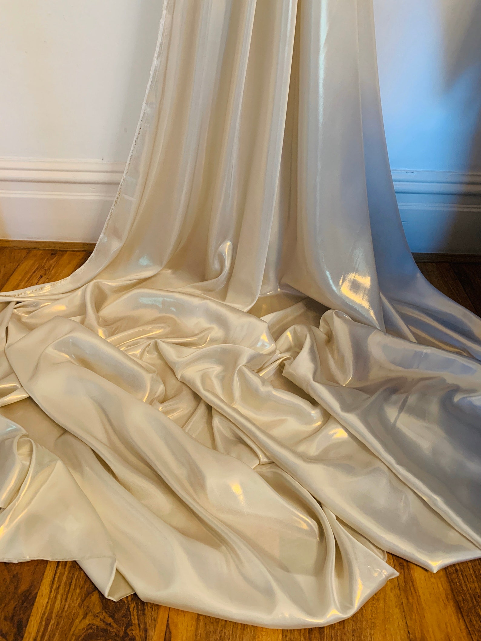 Ivory Gold Shimmer Satin Fabric 58'' PRICE PER METER - Etsy UK