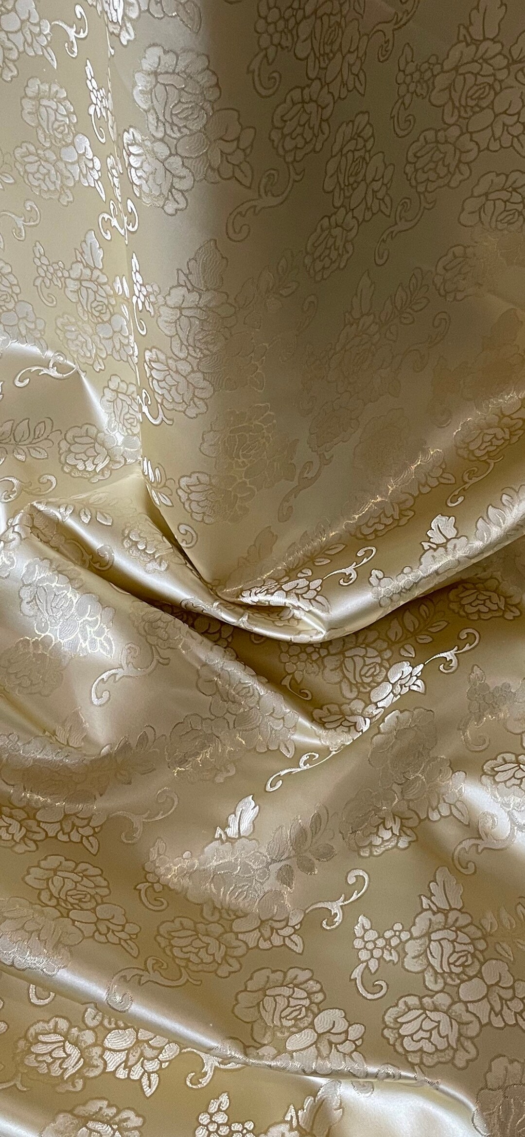 Light Gold Floral Metallic Brocade Fabric 45'' PRICE PER METER - Etsy
