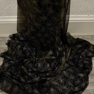 Black Gold Fireworks Organza Fabric 58'' PRICE PER METER - Etsy