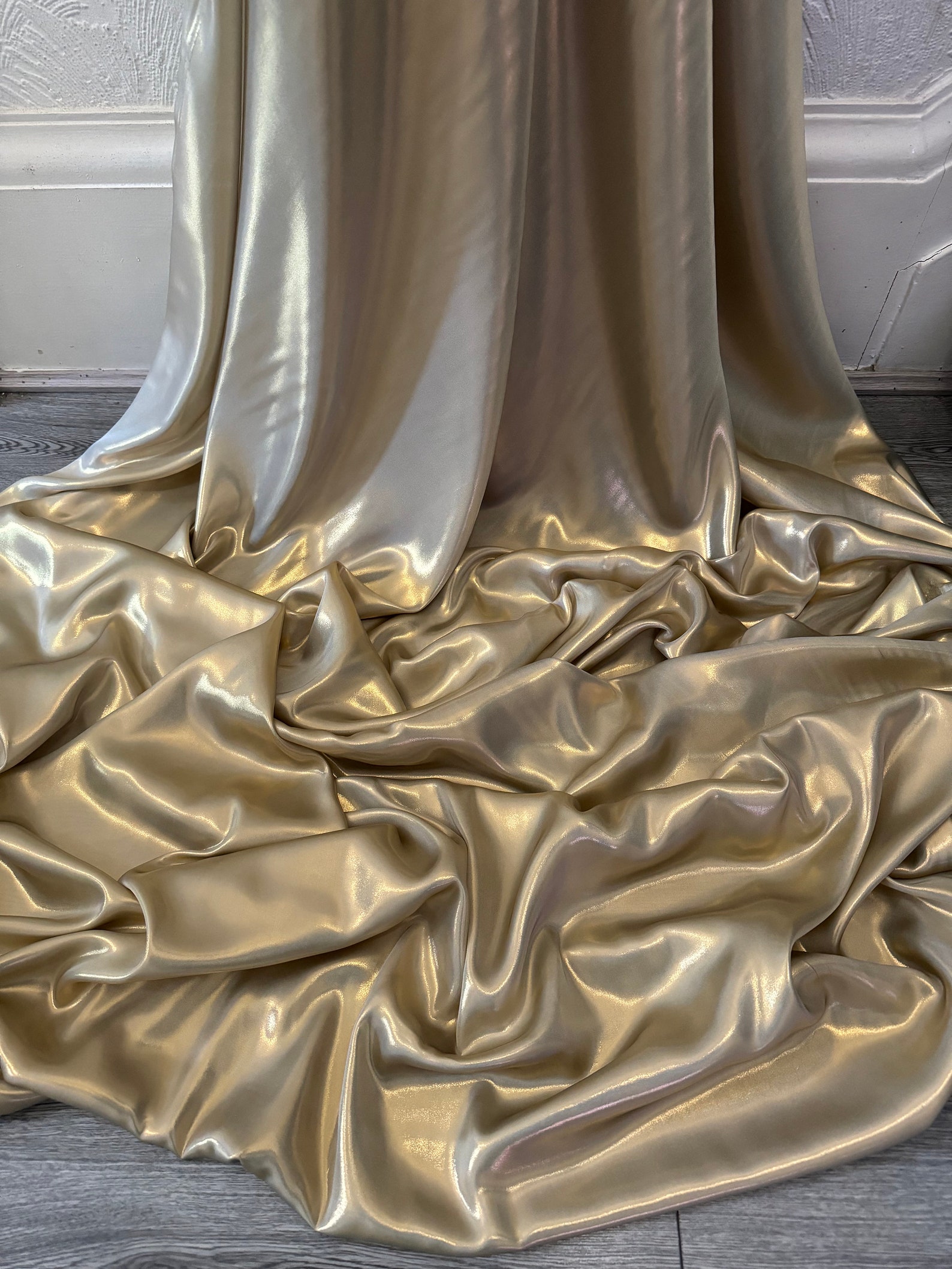 Champagne Gold Shimmer Satin Fabric 58'' PRICE PER METER - Etsy