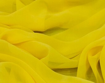 Yellow Chiffon Fabric | Etsy