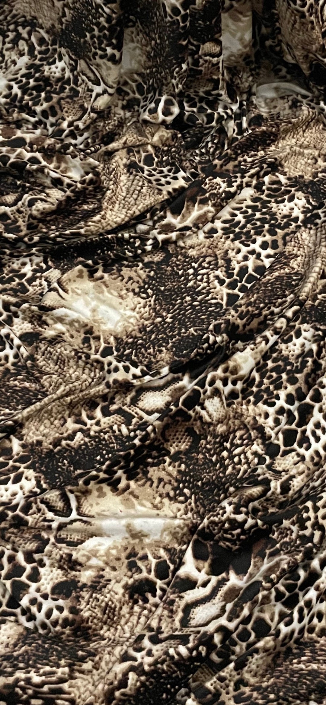 Brown Beige White Jaguar Snake Print Velvet Velour Fabric 58'' PRICE ...