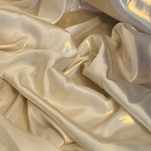 1 Meter Shiny Silver Grey/gold Wet Look Shimmer Satin Fabric - Etsy