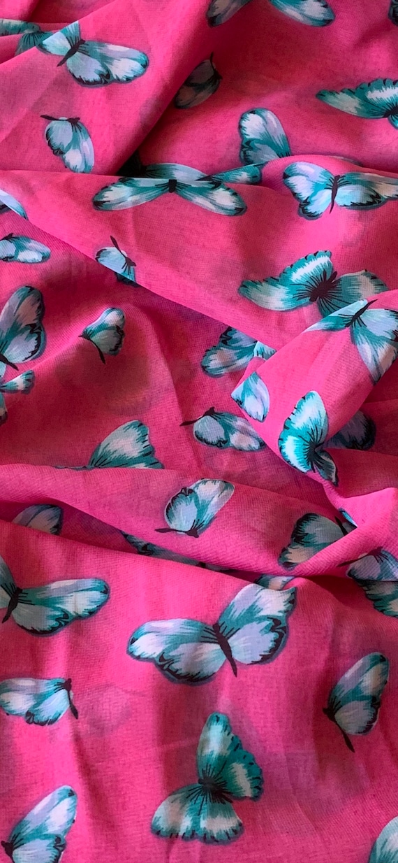 Butterfly chiffon fabric store