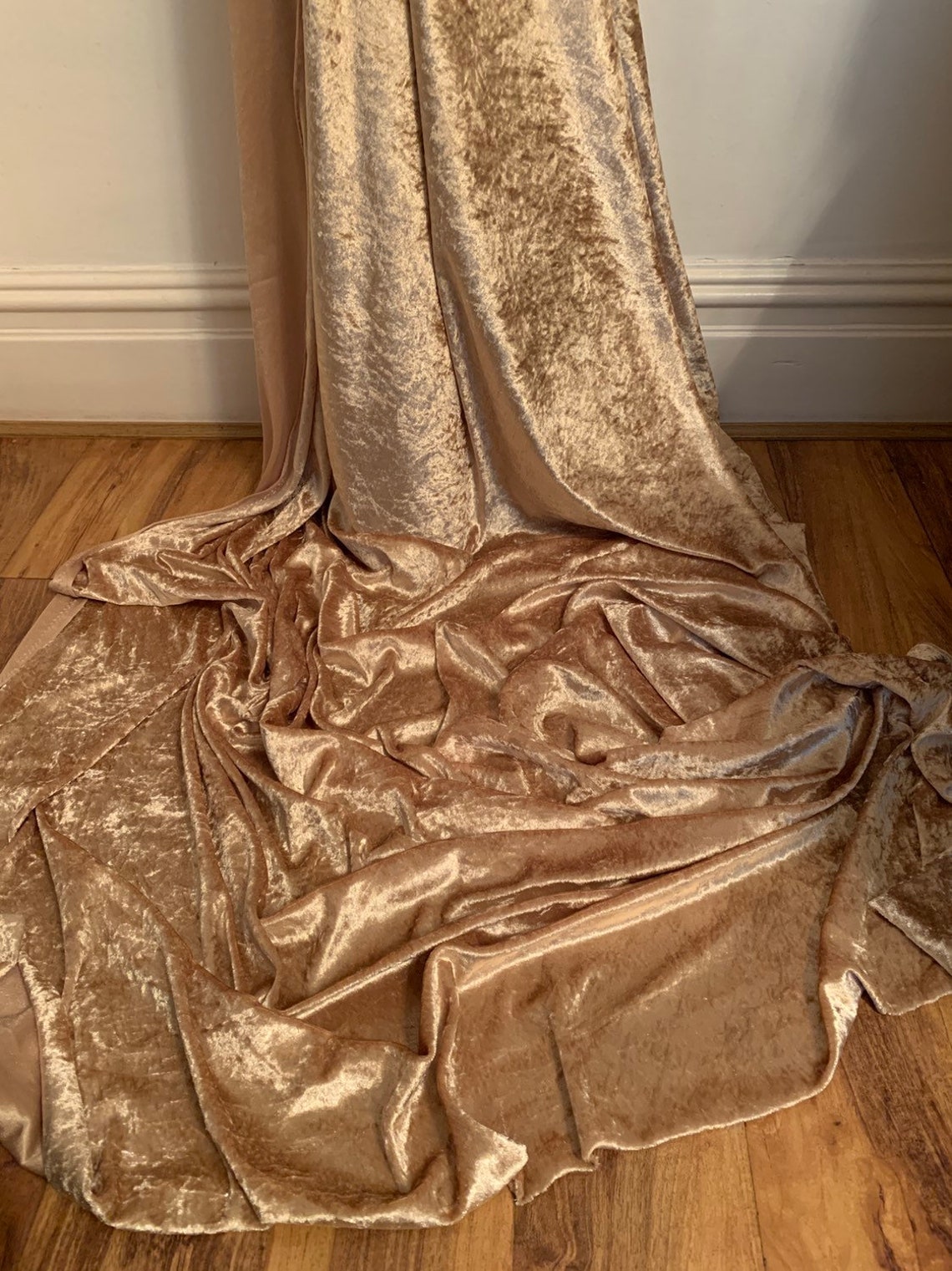 Gold Crushed Velvet Fabric 58'' PRICE PER METER | Etsy