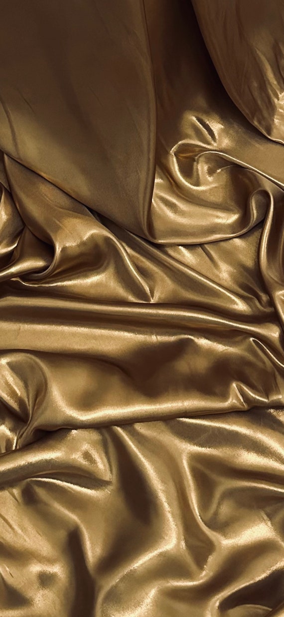 Antique Gold Fabric Polyester Satin Antique Gold