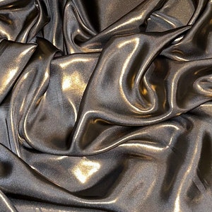 Grey Gold Shimmer Satin Fabric 58'' PRICE PER METER - Etsy