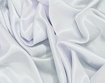 White Crepe Back Satin Bridal Fabric for Wedding Dresses, Decorations, Drapes, Crafts Crepeback ...