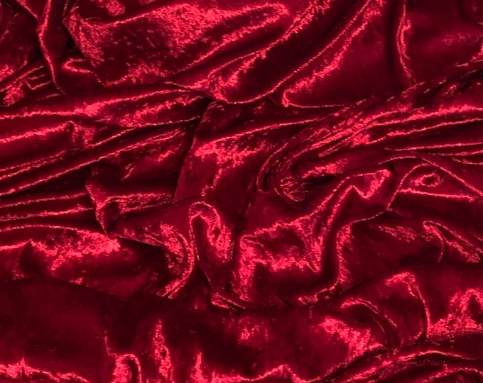 Red Crushed Velvet Fabric 58'' PRICE PER METER - Etsy