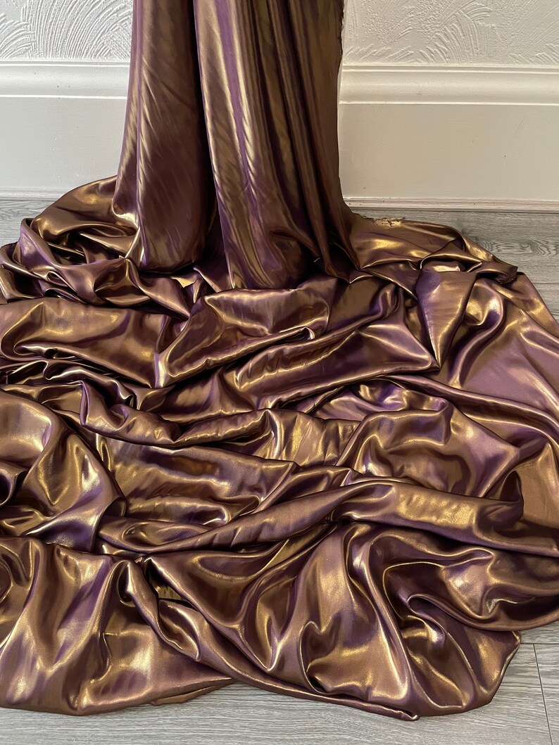 Purple Gold Shimmer Satin Fabric 58'' PRICE PER METER | Etsy