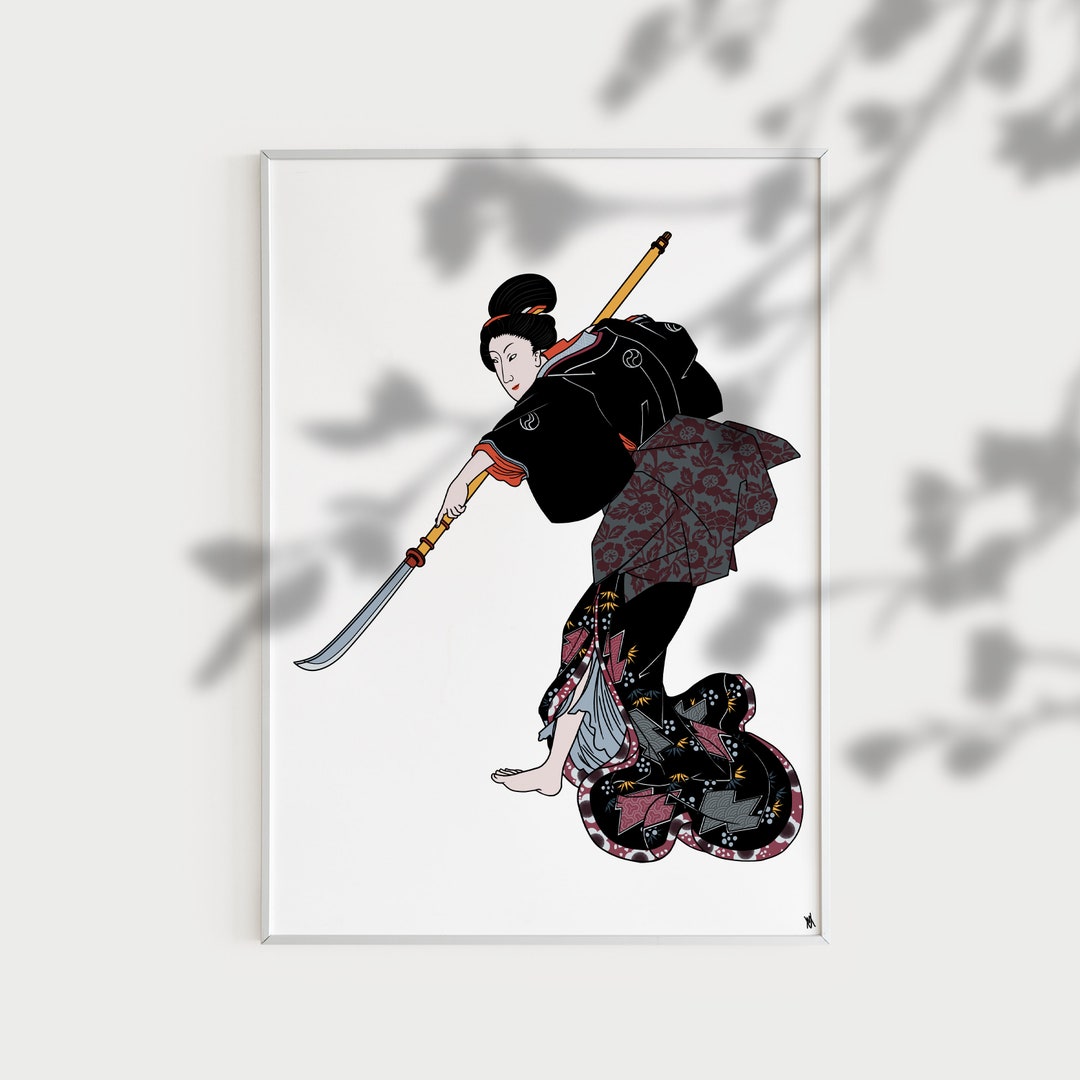 Ishi-jo | Onna-musha | Female Samurai | Illustration | Art Print - Etsy