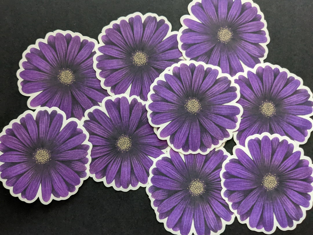 Purple/violet Daisy Flower Sticker/ Decal. 2.5inx2.5in. Matte Finish ...