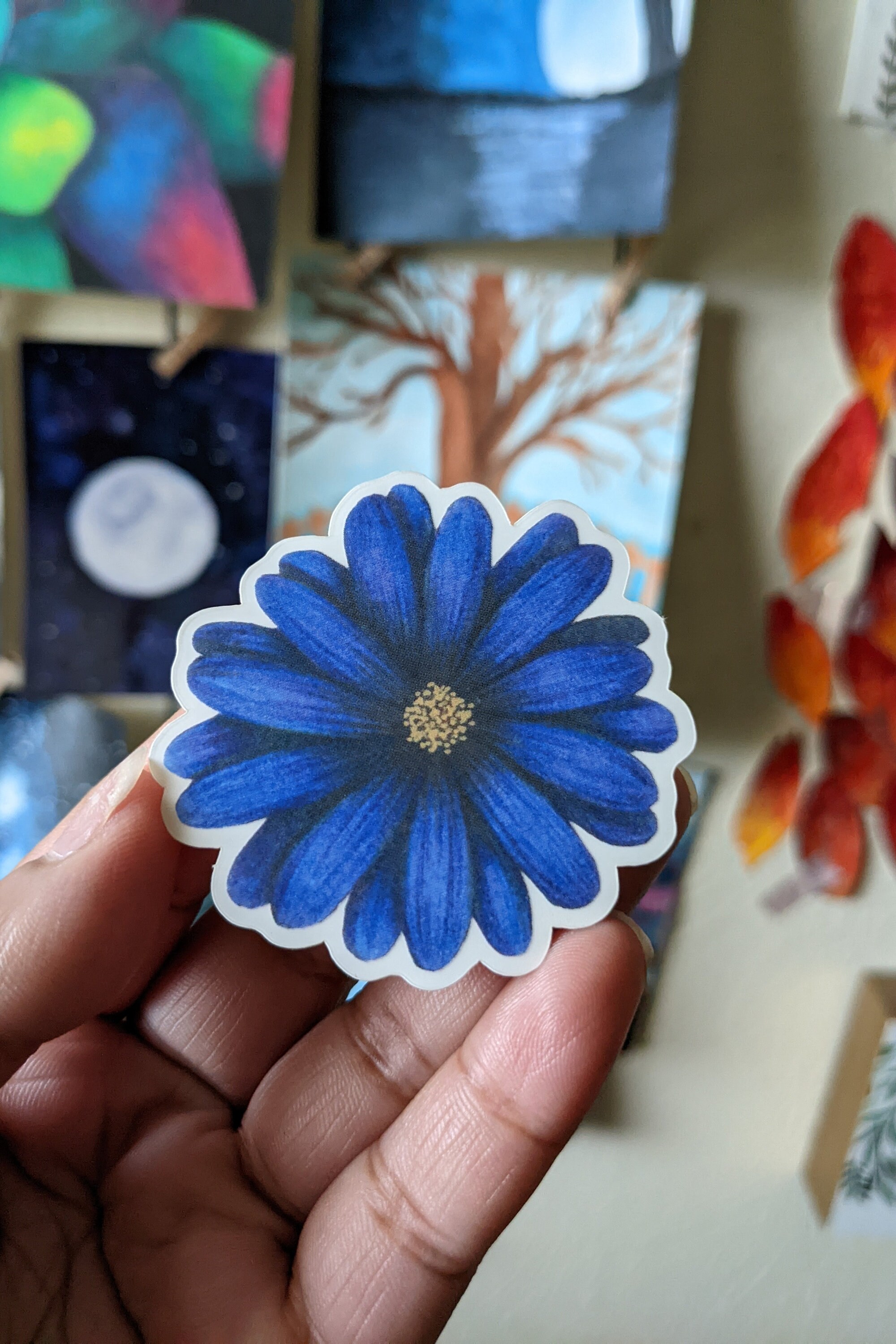 Royal Blue Daisy Flower Sticker/ Decal. 2.1inx2.1in. Matte - Etsy