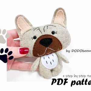French Bulldog Pattern Felt French Bulldog Diy Dog Tutorial Pdf Felt ...