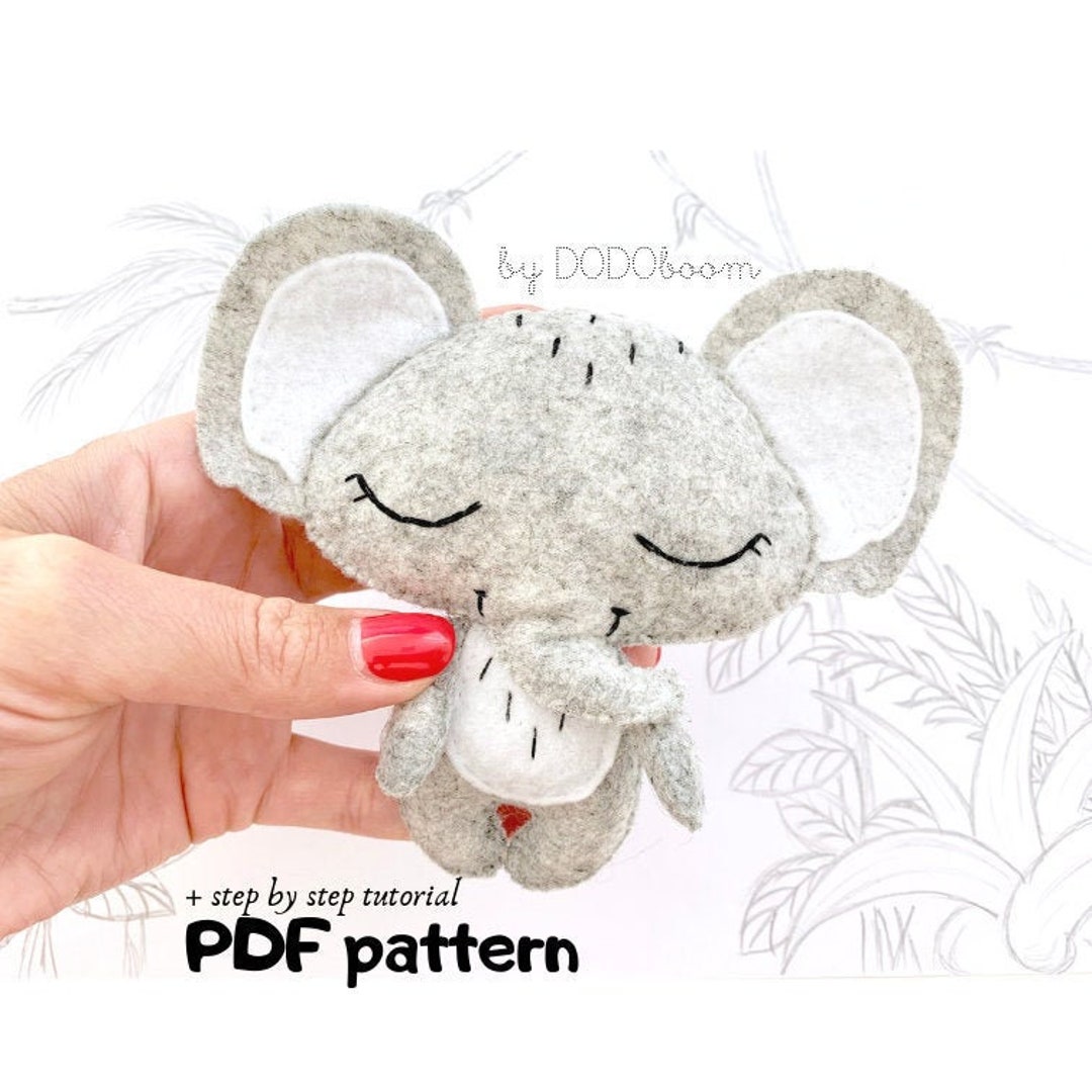 Felt Elephant Pattern, Elephant Baby Mobile Diy Pattern, Crib Mobile ...
