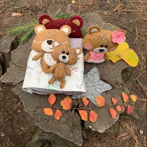Felt Doll Family Pattern, Bear Family Pattern, Family Doll Diy, Bear ...