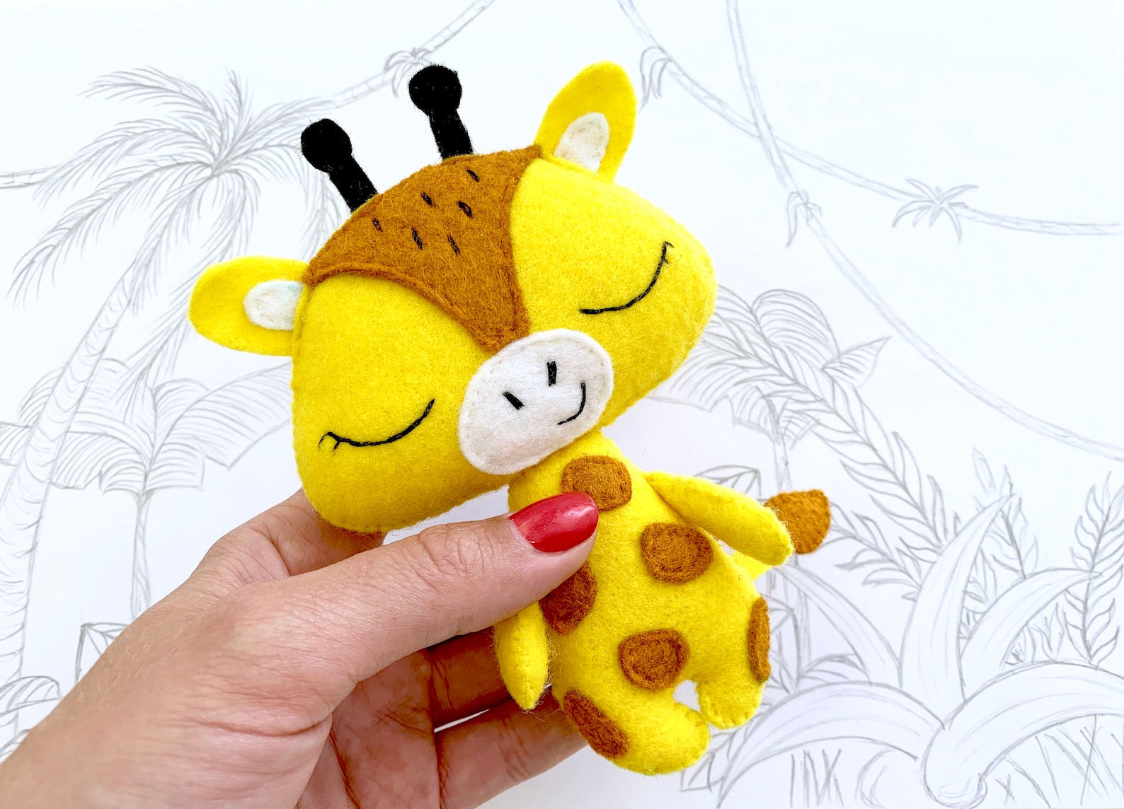 Safari Crib Mobile Pattern Felt Giraffe Pattern Safari Toy | Etsy