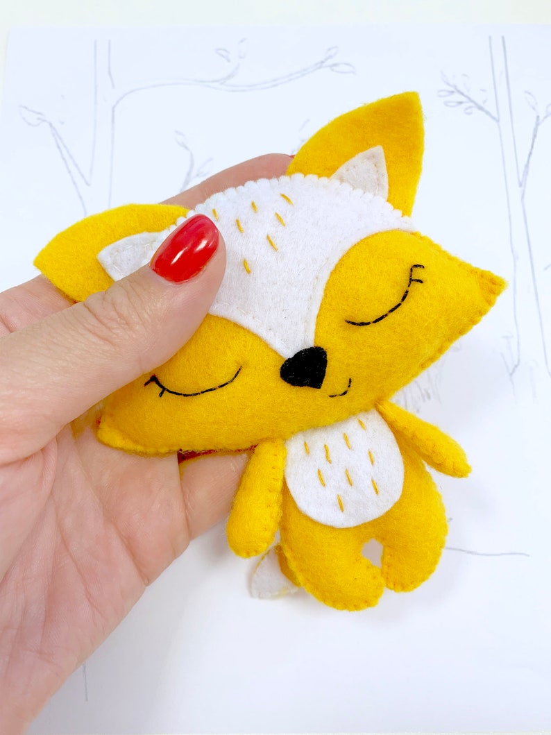 Felt Fox Pattern, Felt Fox Pdf, Felt Fox Diy, Felt Toy Pattern, Forest ...