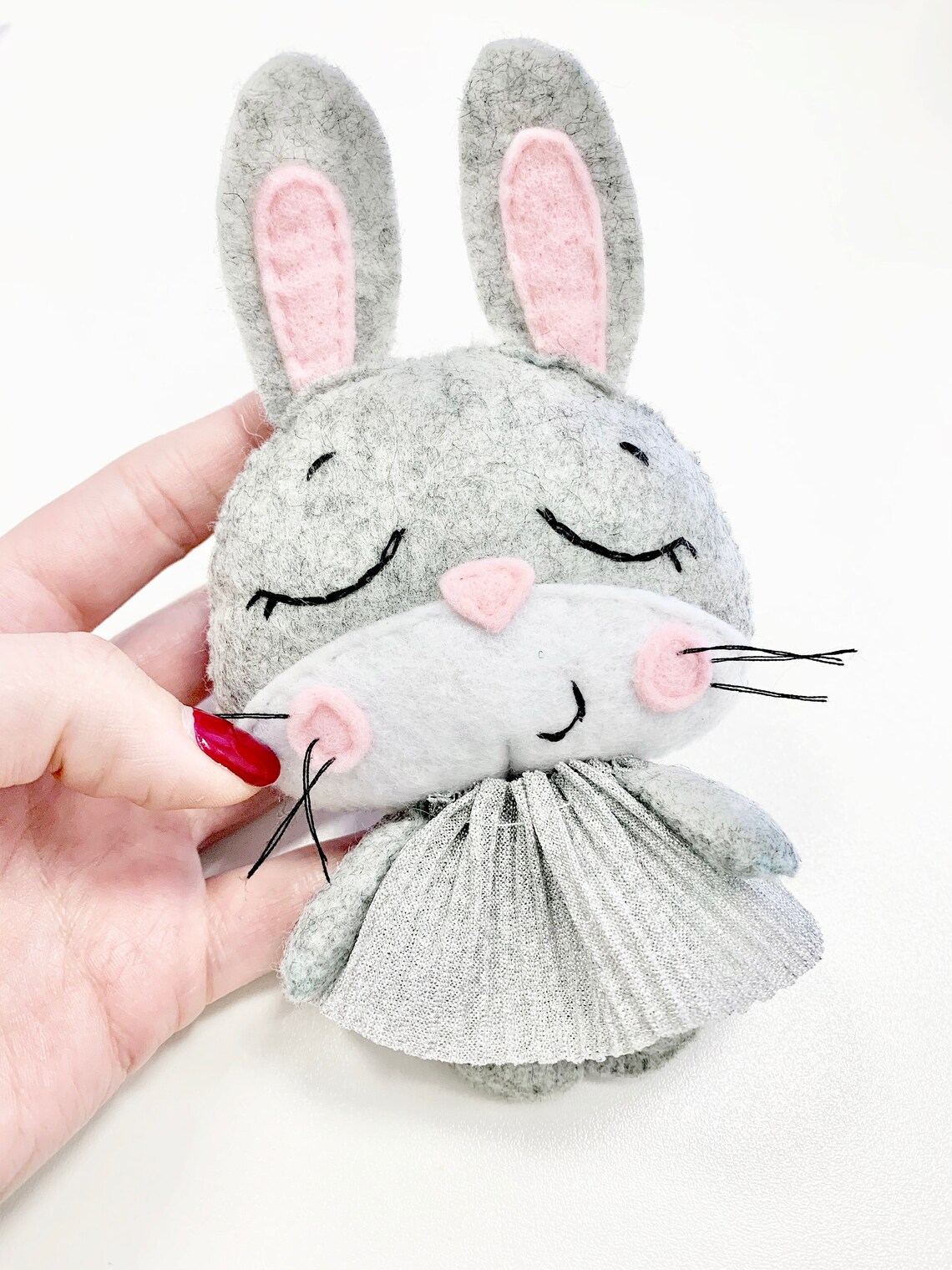 Gray Crib Mobile Pattern Bunny Mobile Diy Stuffed Rabbit - Etsy