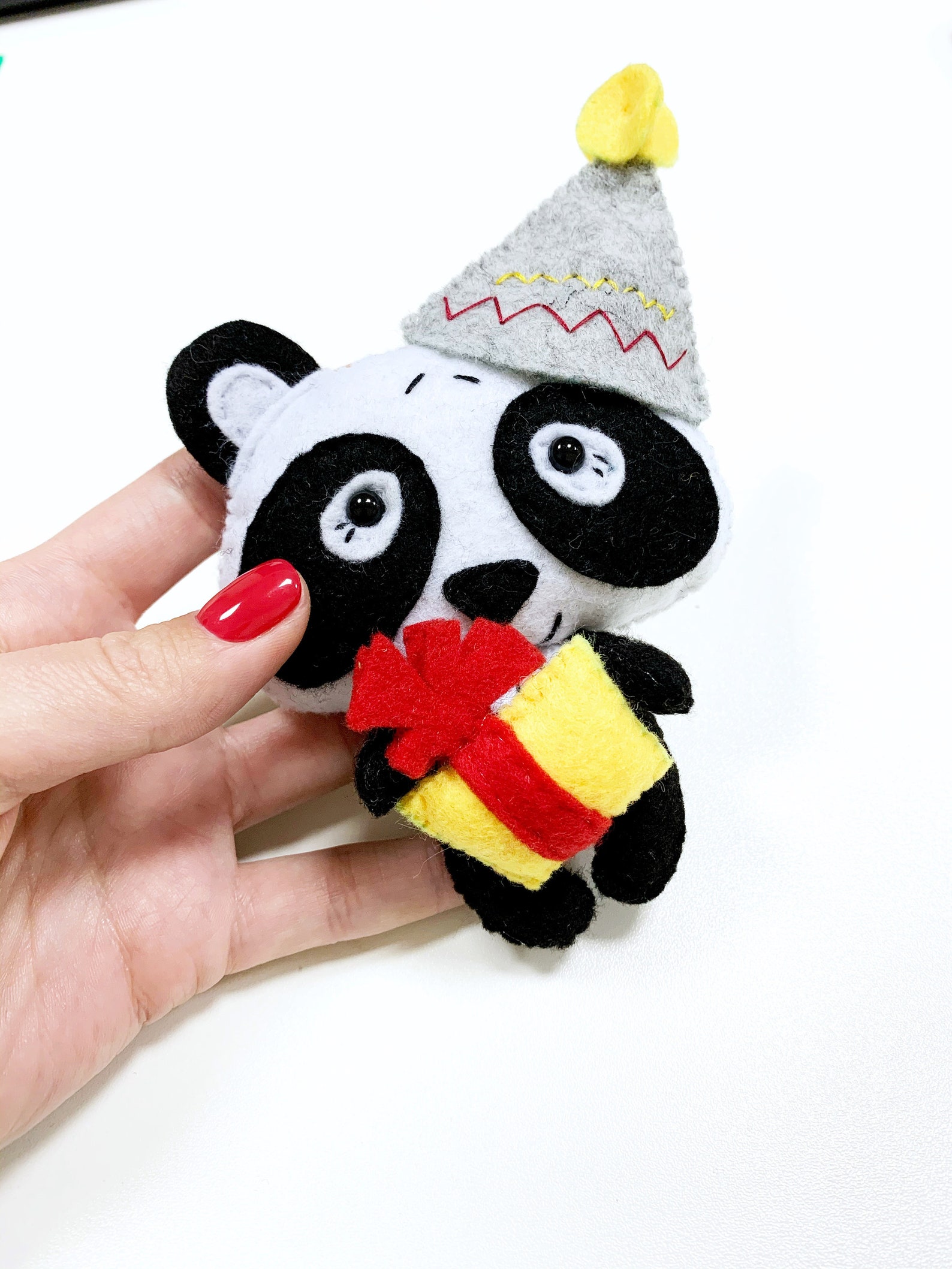 Birthday doll pattern panda pattern sewing felt panda | Etsy