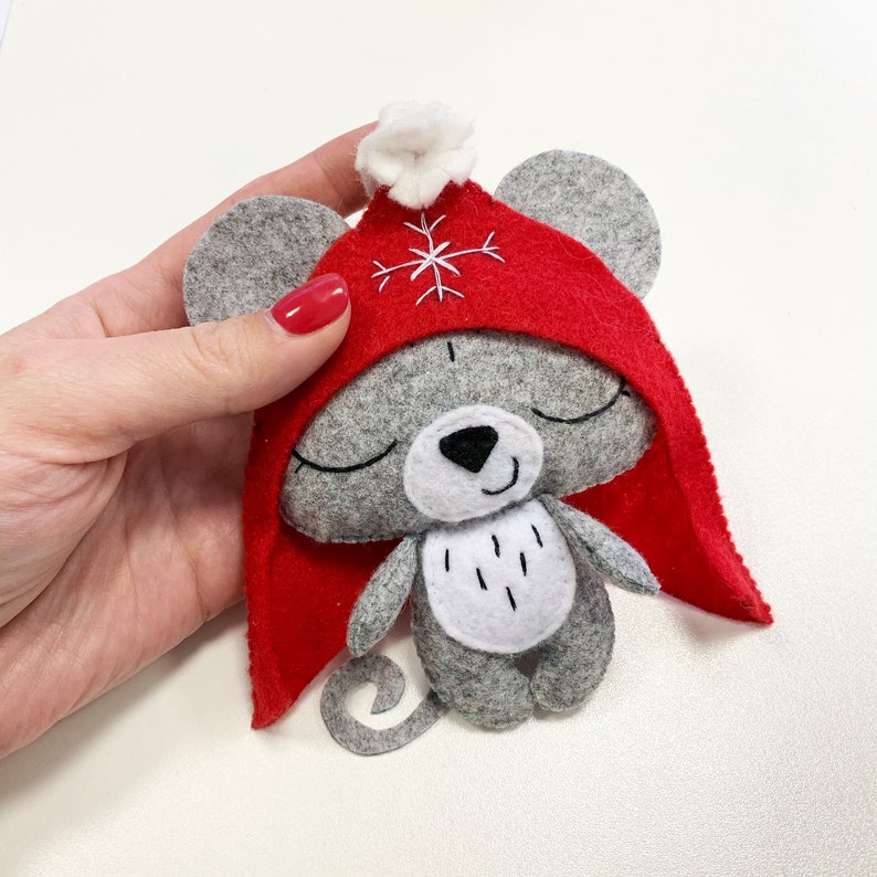 Felt Christmas pattern Christmas mouse diy Felt Mouse - Etsy France
