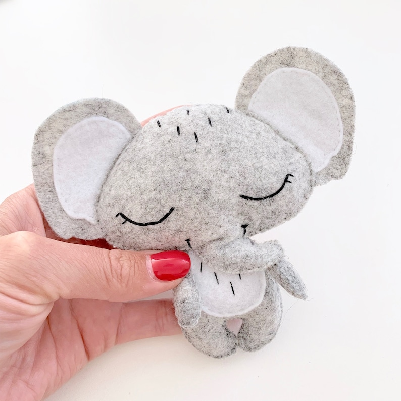 Felt elephant pattern elephant baby mobile diy pattern crib | Etsy