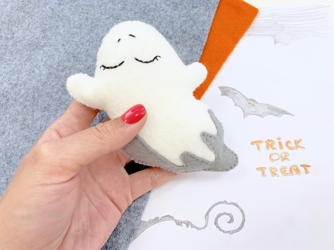 Felt Ghost Diy Felt Ghost Pattern Felt Toy Halloween Cute - Etsy