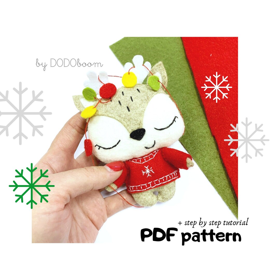 Christmas Deer Pattern, Christmas Woodland Animals Pattern, Deer PDF ...