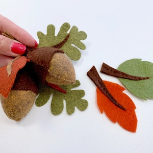 Acorn Felt Pattern, Felt Acorn Toy, Woodland Baby Mobile Pattern, Felt ...