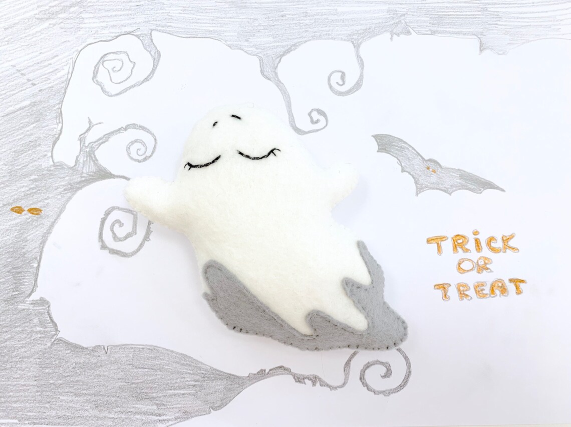 Felt Ghost Diy Felt Ghost Pattern Felt Toy Halloween Cute - Etsy