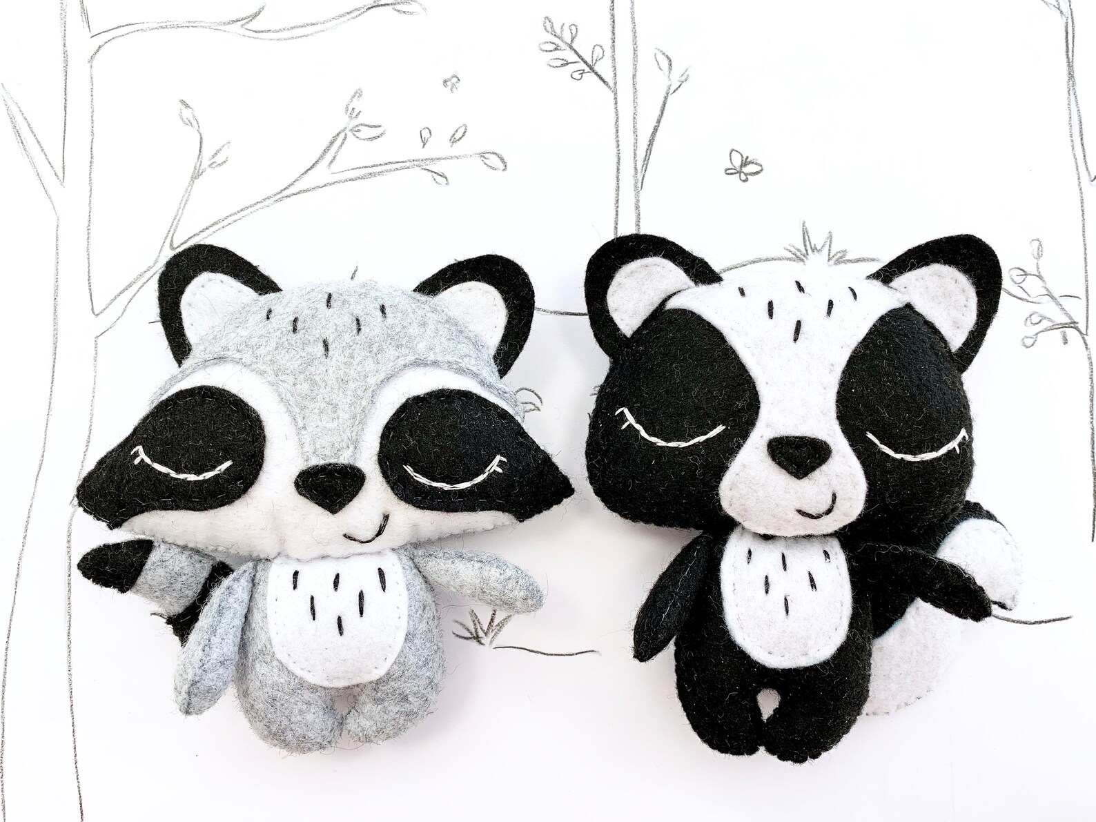 Skunk Pdf Pattern Felt Toy Pdf Pattern Skunk Felt Pattern | Etsy