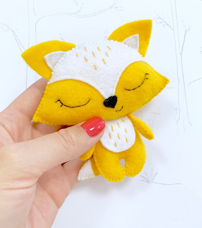Felt fox pattern felt fox pdf felt fox diy felt toy | Etsy
