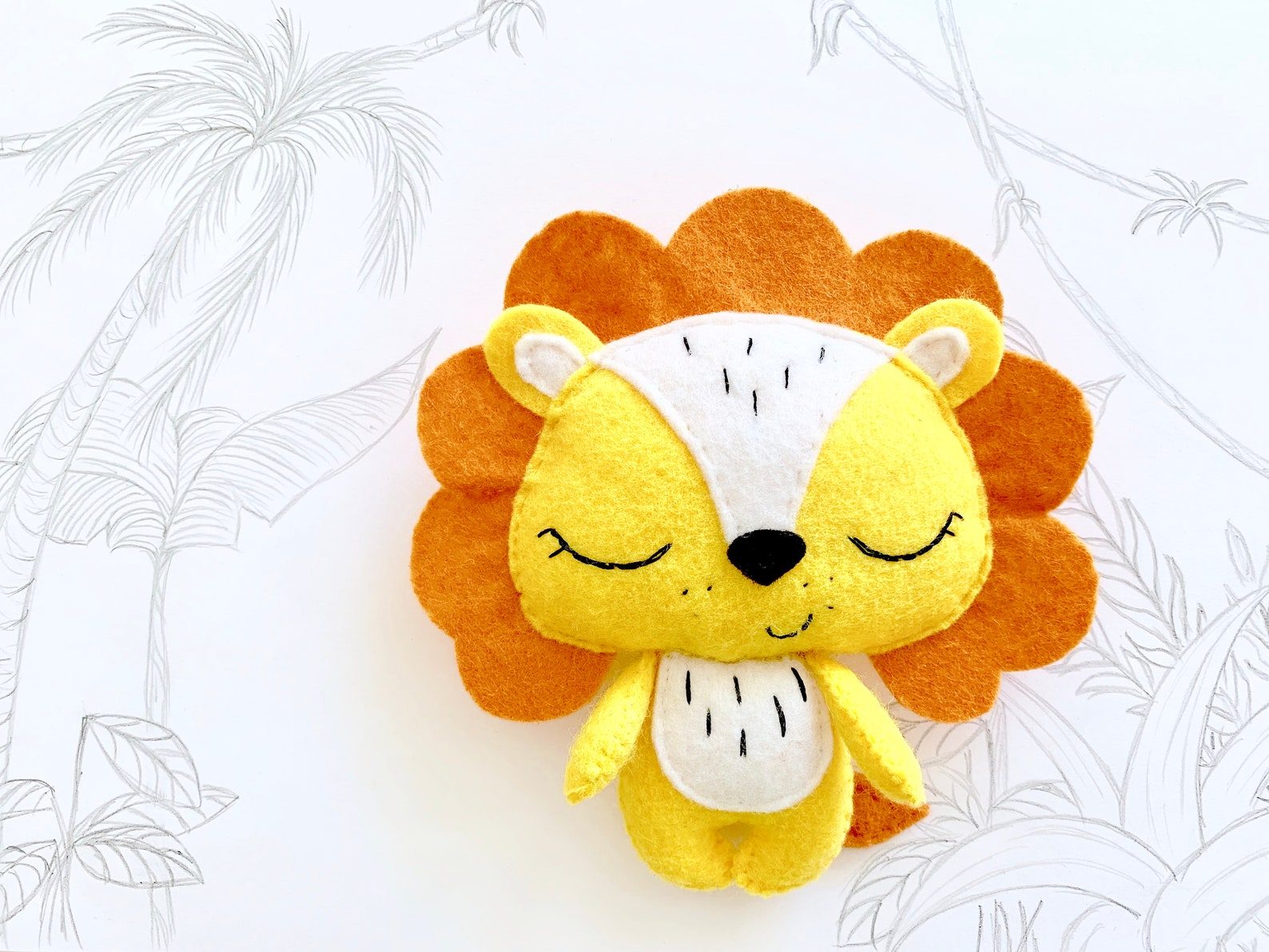 Felt Lion Pattern Felt Lion Toy Lion Toy Diy Lion Sewing | Etsy