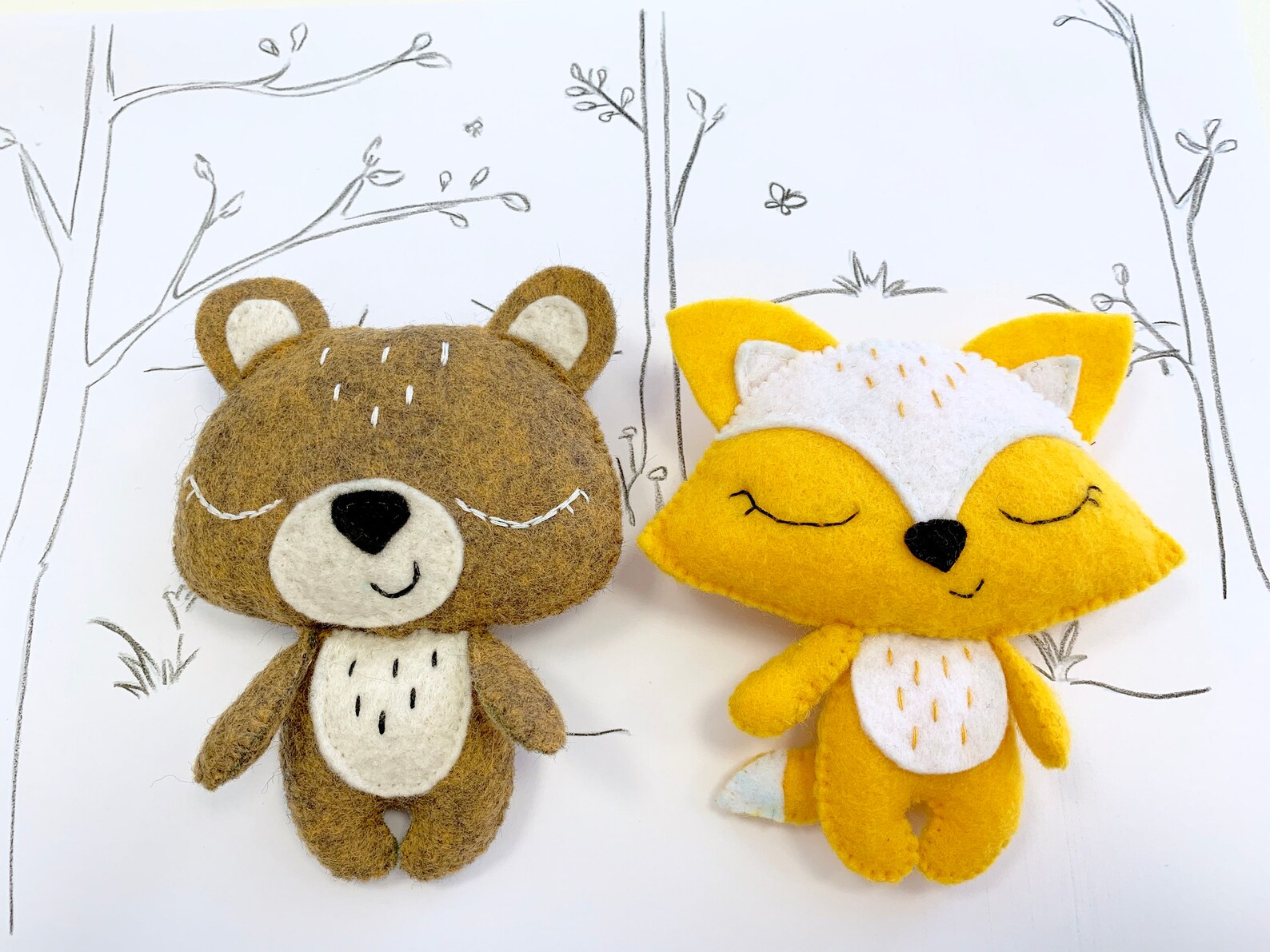 Woodland Animals Set Pattern Forest Animals Diy Forest | Etsy