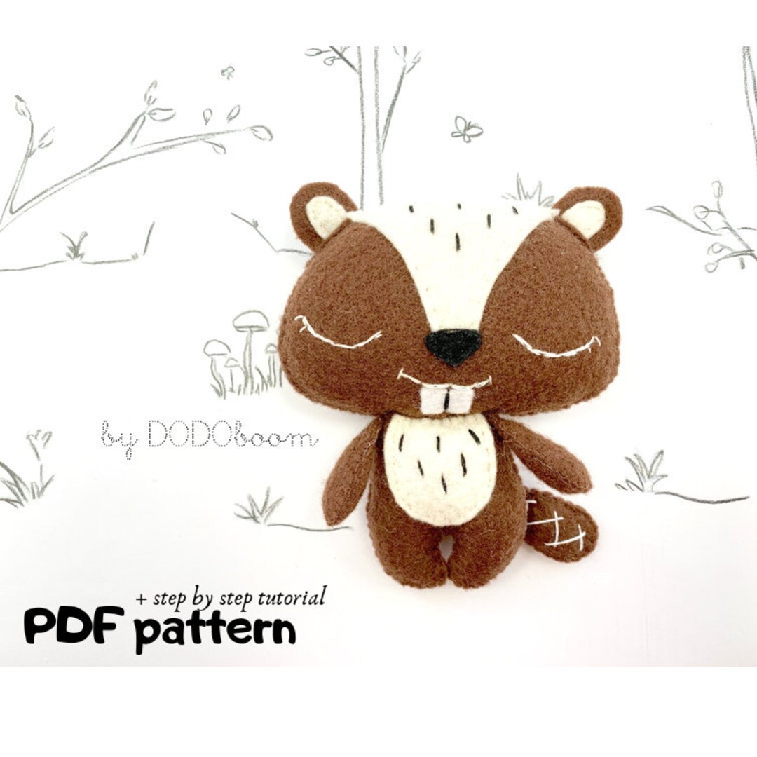 Felt Beaver Pattern, Beaver Toy Diy, Baby Beaver, Beaver Stuffed Toy ...