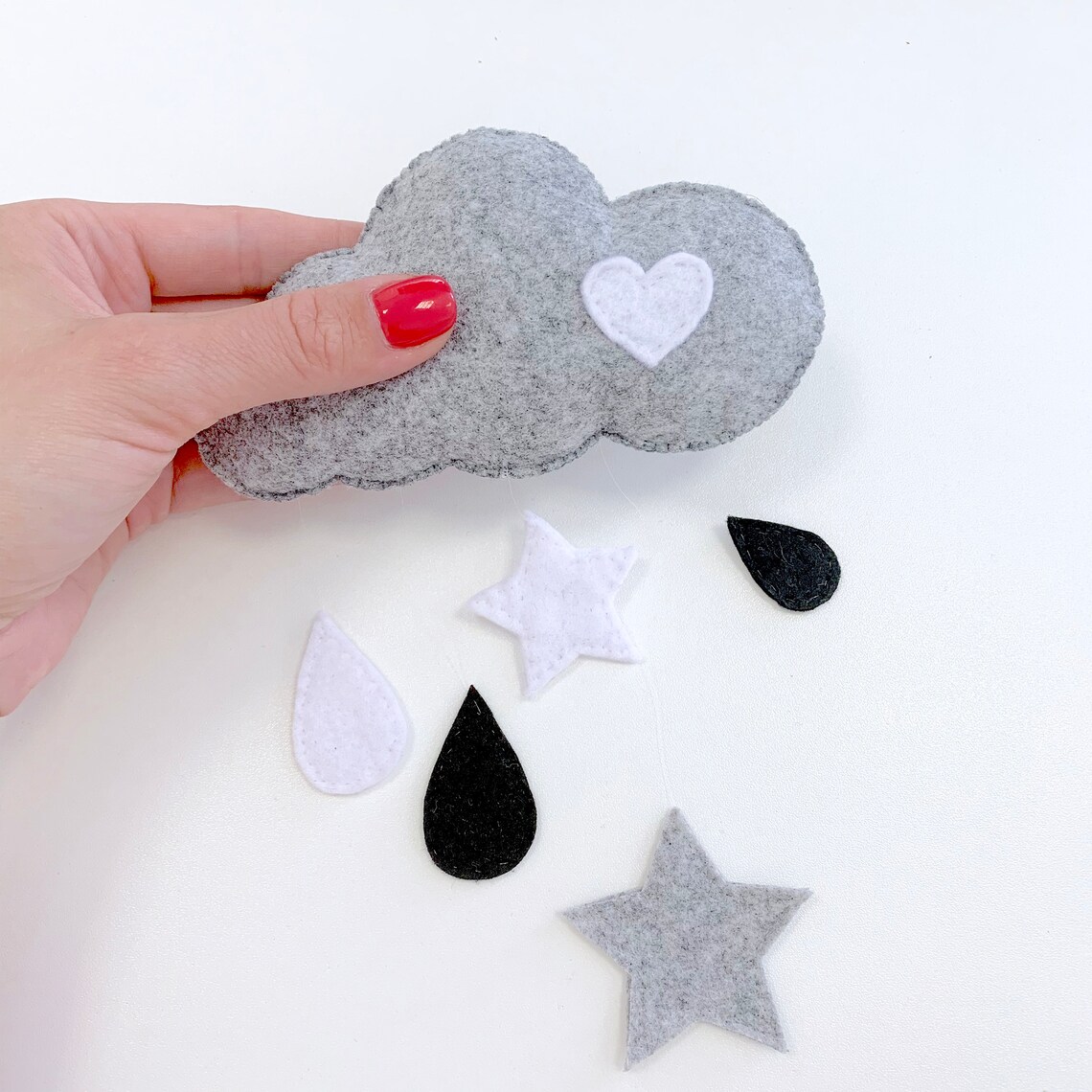 Two Clouds Felt Toys, Felt Clouds Diy, Felt Cloud Pattern, Felt Toy ...