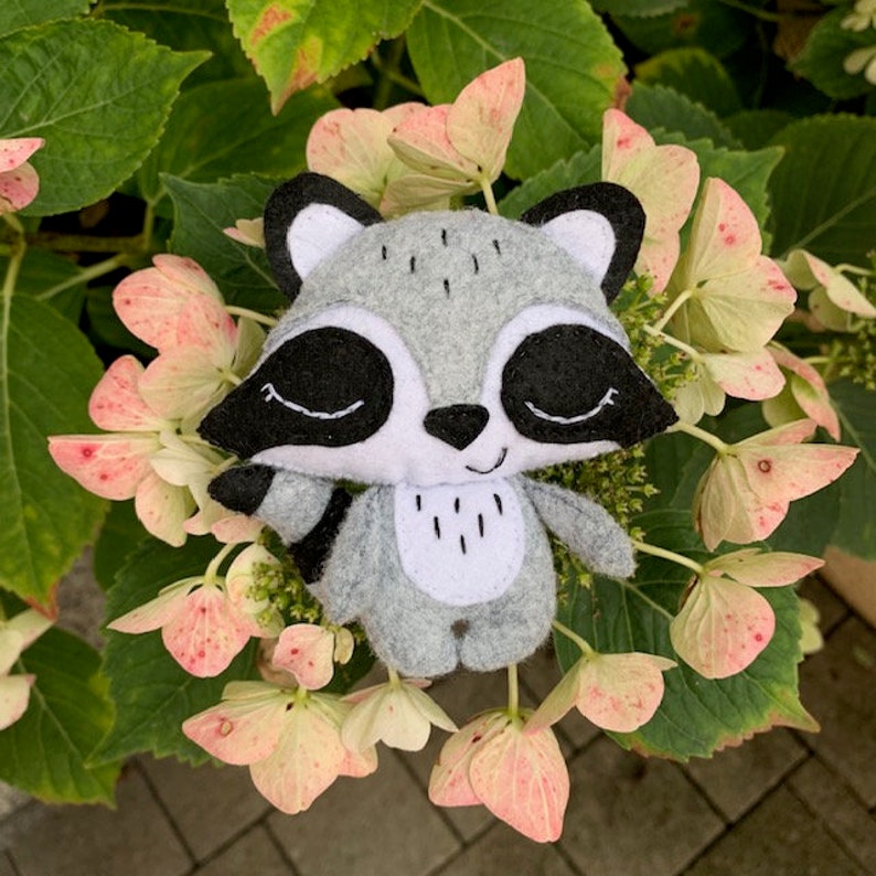 Woodland raccoon baby mobile raccoon nursery raccoon felt | Etsy