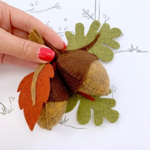 Acorn Felt Pattern, Felt Acorn Toy, Woodland Baby Mobile Pattern, Felt ...