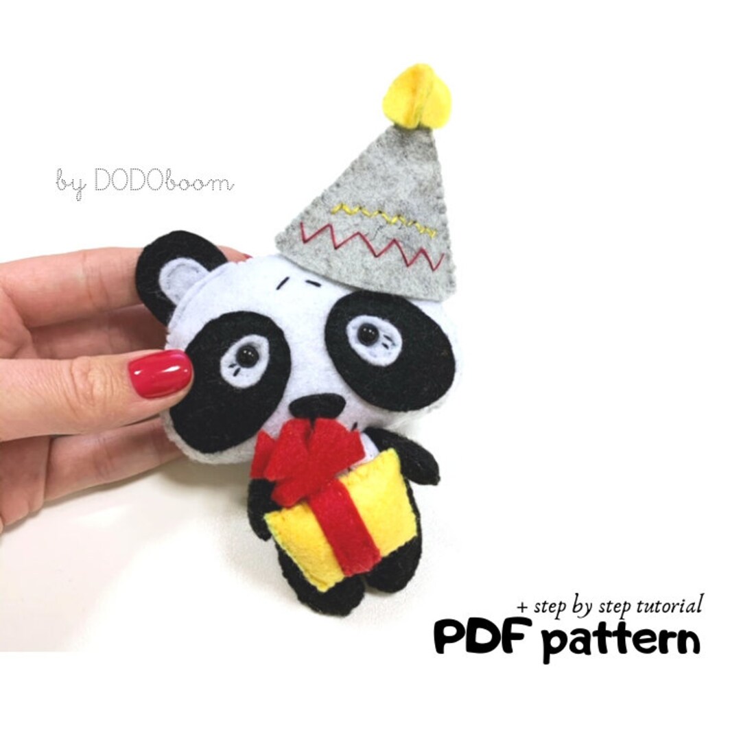 Birthday Doll Pattern, Panda Pattern Sewing, Felt Panda Ornament, PDF ...
