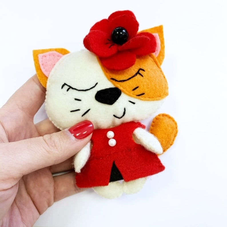 Felt kitty pattern kitty doll pattern Felt Doll Cat felt | Etsy