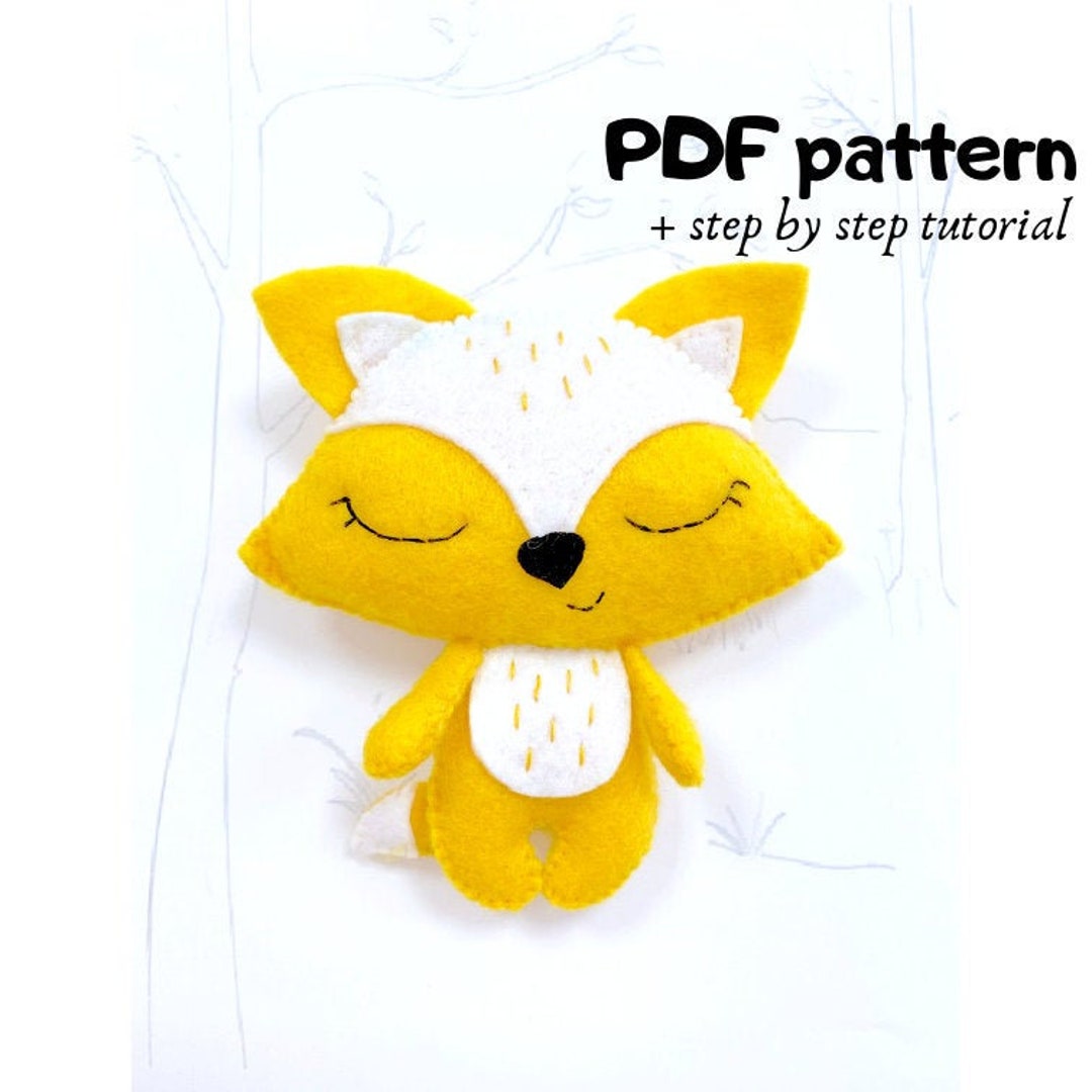 Felt Fox Pattern, Felt Fox Pdf, Felt Fox Diy, Felt Toy Pattern, Forest ...