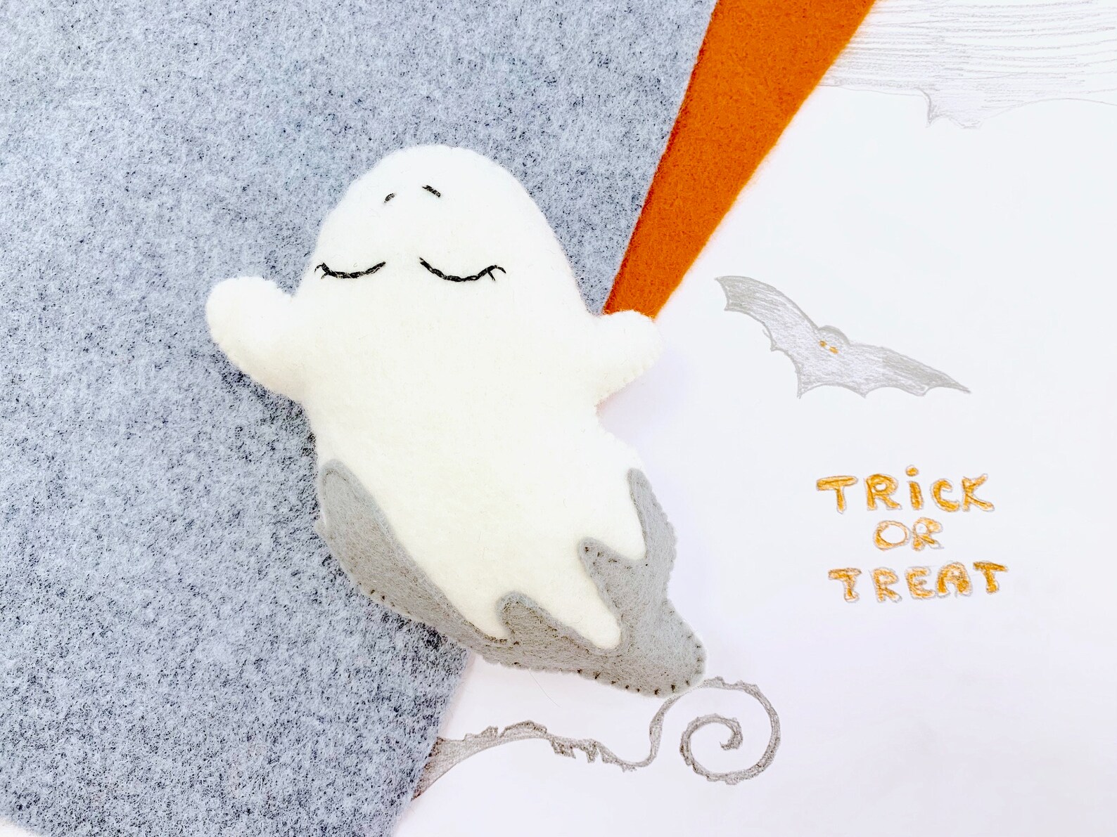 Felt Ghost Diy Felt Ghost Pattern Felt Toy Halloween Cute - Etsy
