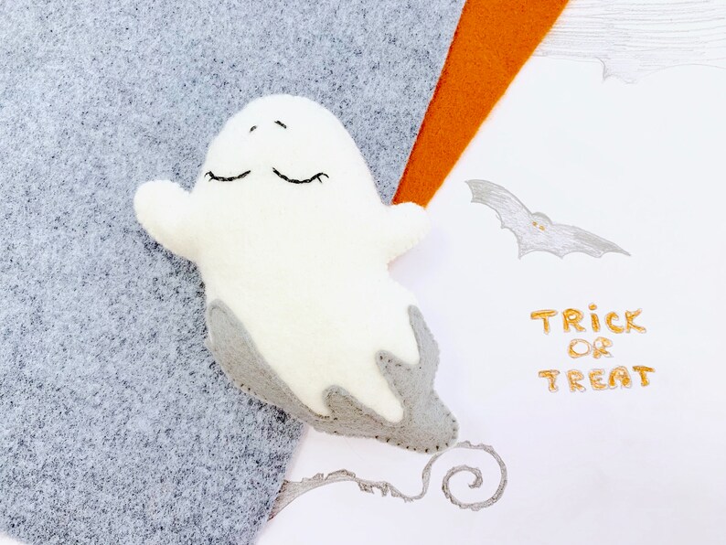 Felt Ghost Diy Felt Ghost Pattern Felt Toy Halloween Cute - Etsy