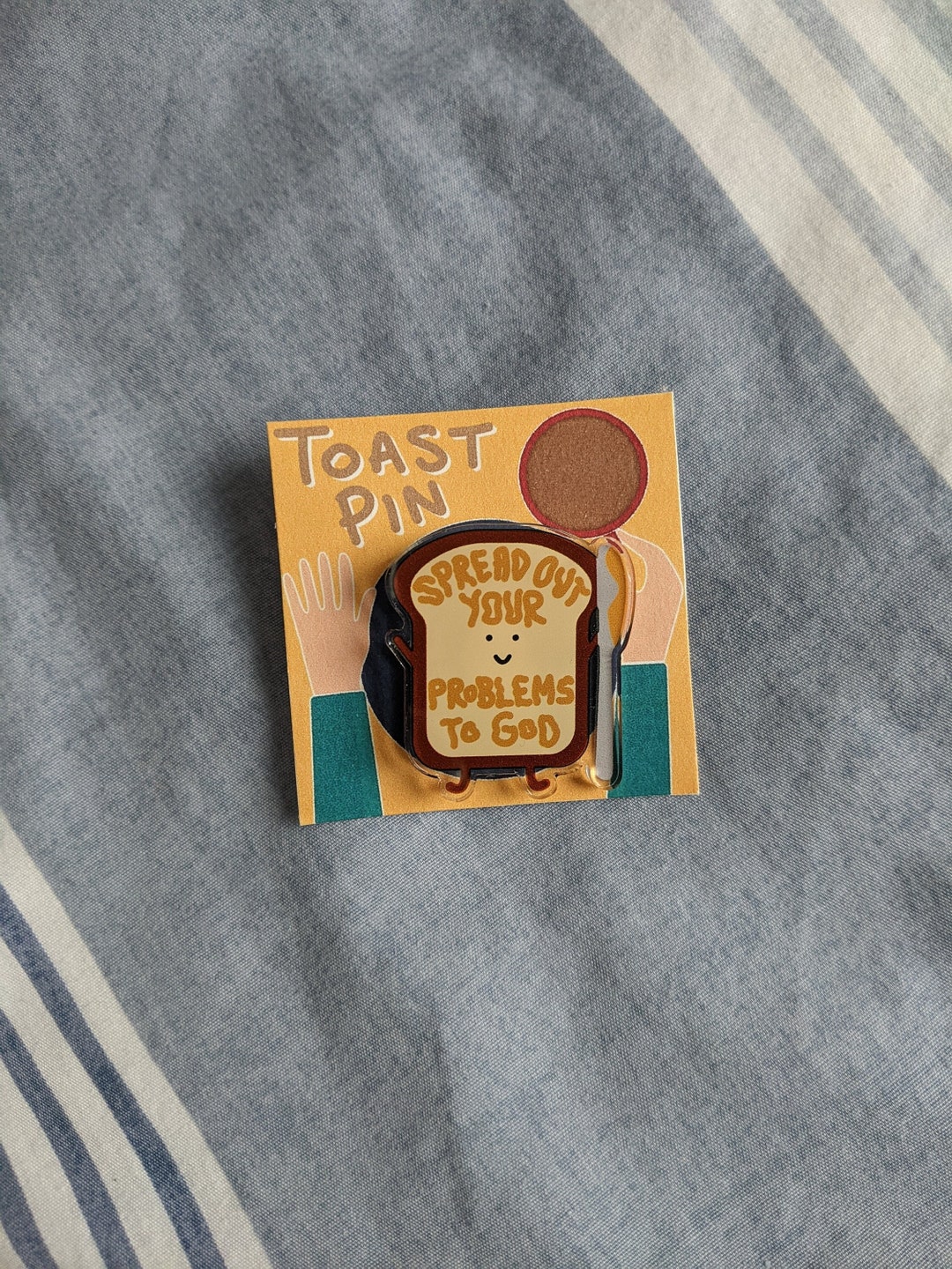 Christian Pin - Toast! (spread Out Your Problems to God) - Etsy