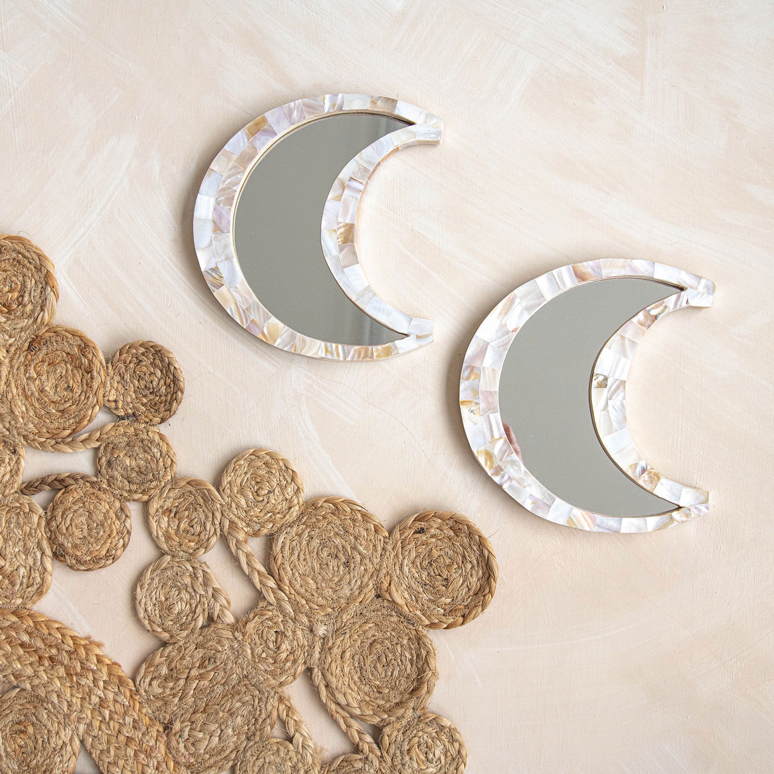 Mother of Pearl Moon Mirror / Crescent Moon Mirror / Celestial Mirror ...