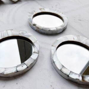 Moon Pocket Mirror, Crescent Moon Compact Mirror, Mother of Pearl ...