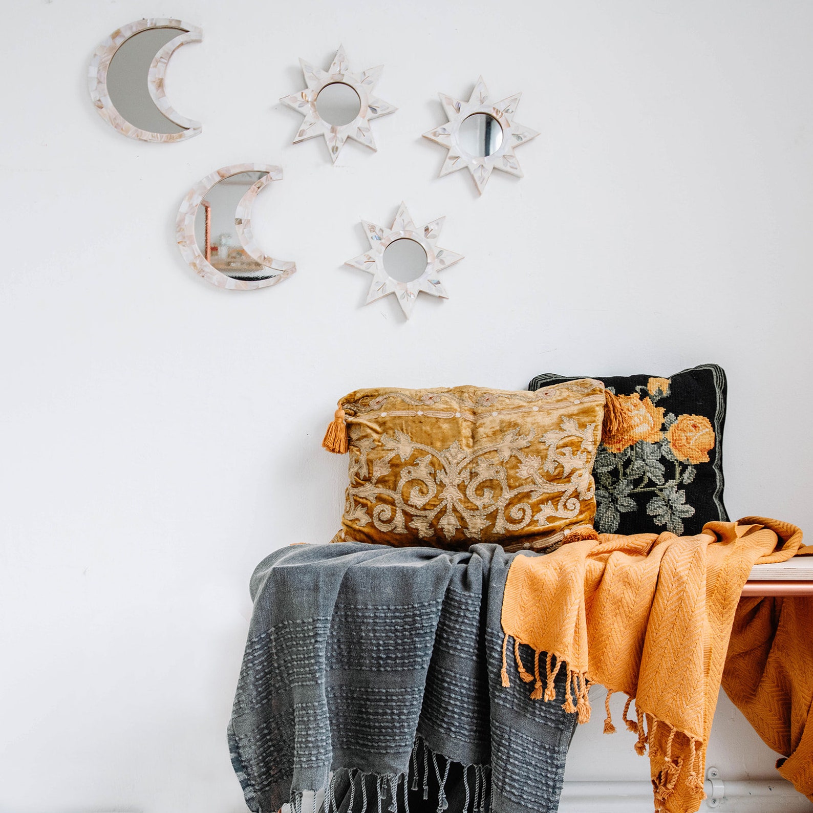 Mother of Pearl Star Mirror / Sunburst Mirror / Celestial | Etsy