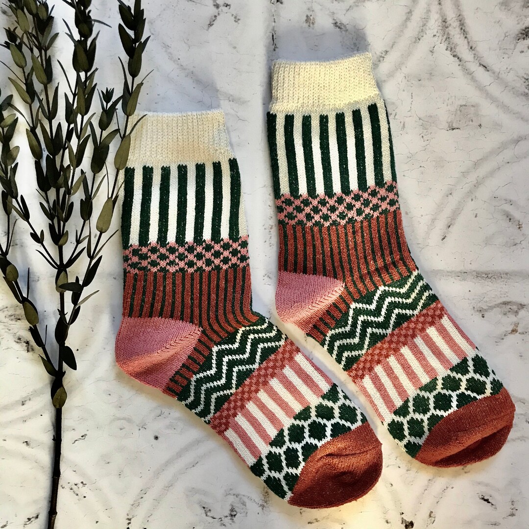 Winter Socks, Cute Socks, Geometric Socks, Boho Socks, Warm Socks ...