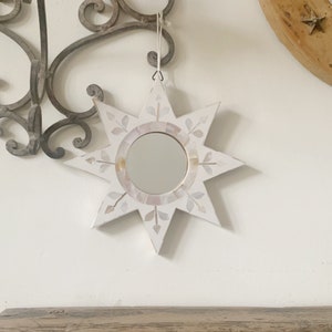 Mother of Pearl Star Mirror / Sunburst Mirror / Celestial Mirror / Boho ...
